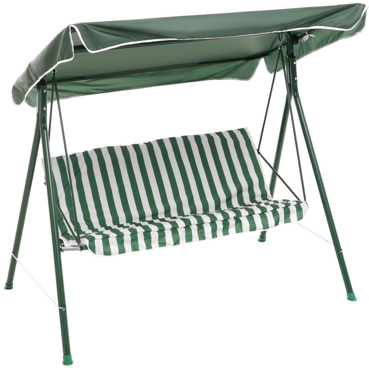 Качели садовые с навесом "Адлер" двухместные из металла, размер 175 х 150 х 120 см, максимальная нагрузка 150 кг, цвет зелёный