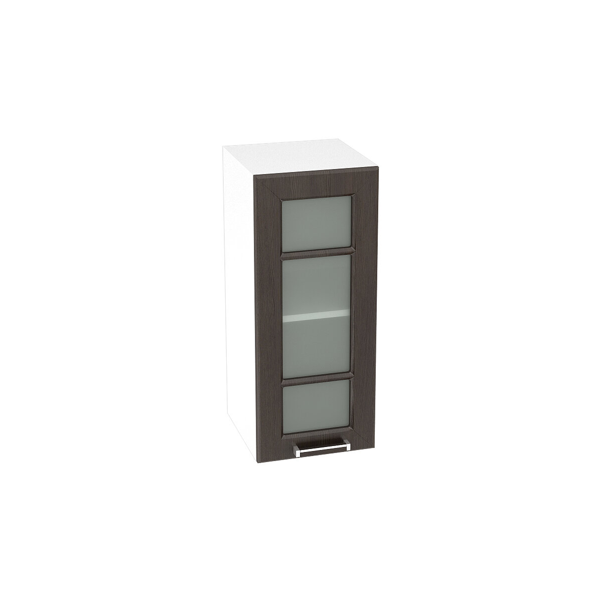 Кухонный шкаф навесной, Кухня Чехия, ШВ300 со стеклом, Белый / Венге