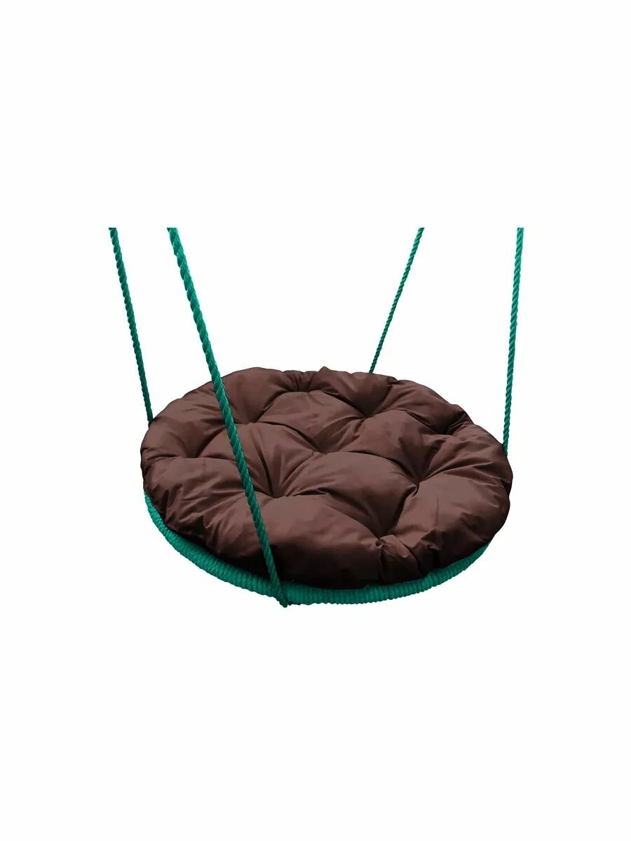 Качели гнездо 0,6 м, с оплёткой, коричневая подушка