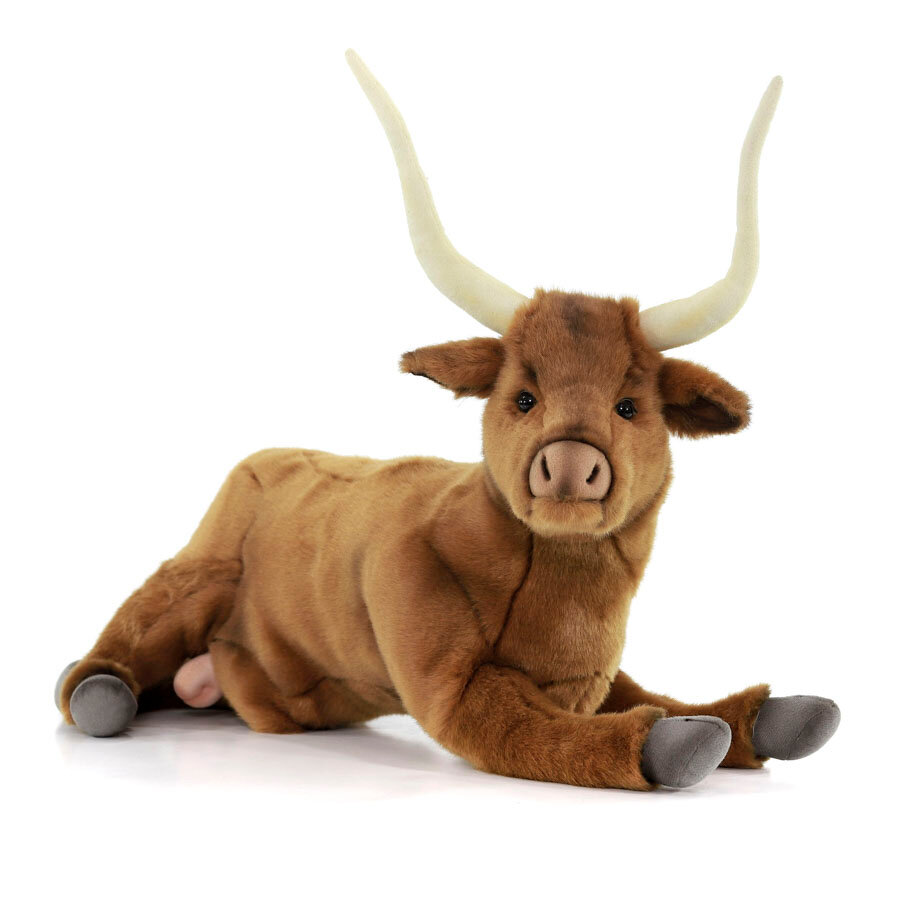 Реалистичная мягкая игрушка Hansa Creation, 5551 Бык лежащий, 44 см