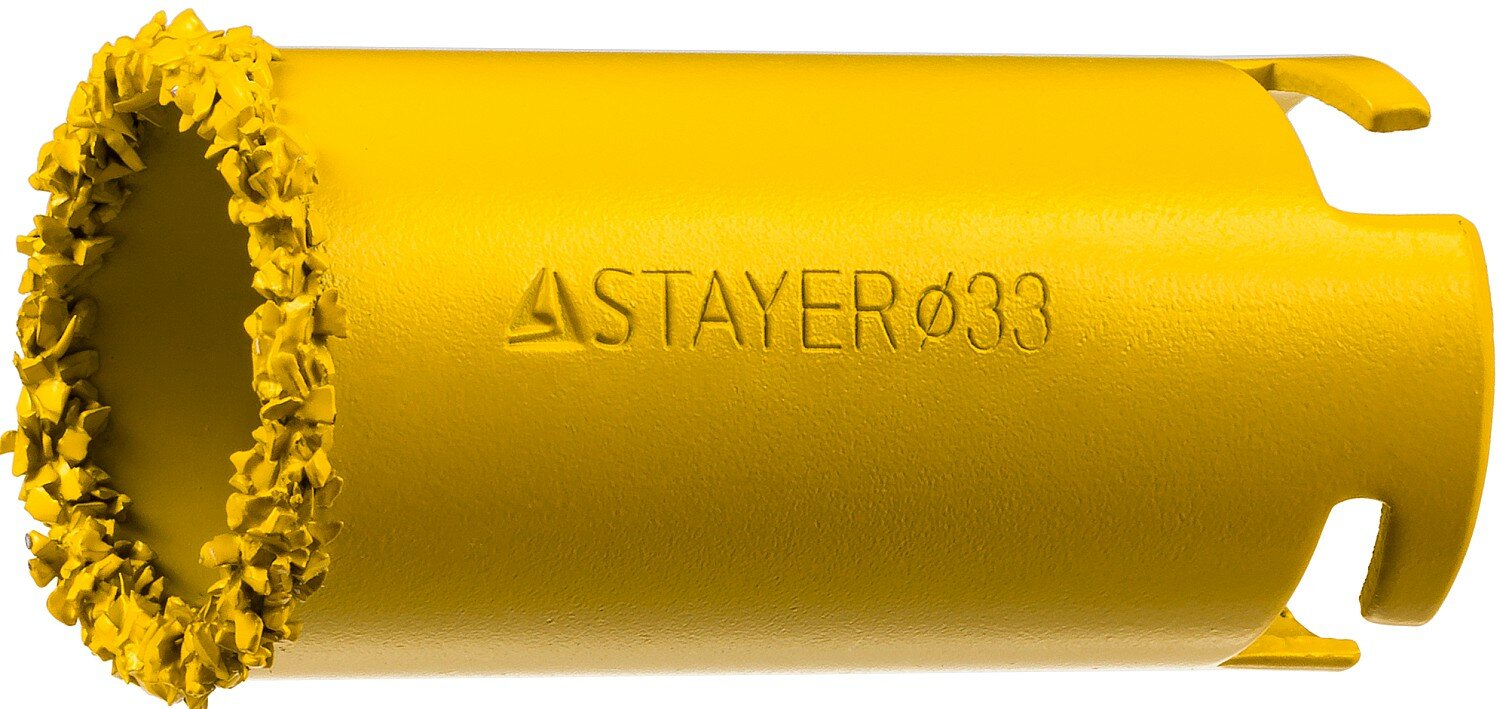 Кольцевая коронка STAYER, 33 мм, L 55 мм, карбид вольфрама, профессиональная