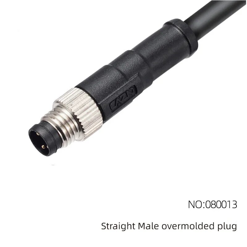 CAZN Авиационная вилка M8 прямая головка 3 4 5 6 8 ядер IP67 4п, PUR, 080013 1 m wire