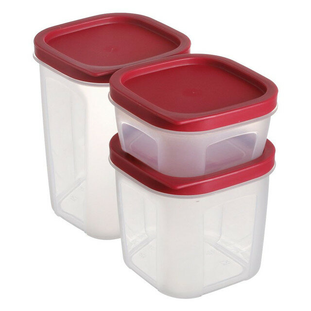 Набор контейнеров TODELIA 3шт 0,75л, 0,5л, 0,22л квадратный пластик