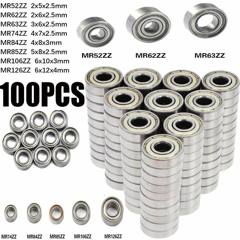 Мини-подшипники MR52 ZZ MR62ZZ MR63ZZ MR74ZZ MR84ZZ MR85ZZ MR106ZZ MR126ZZ 2x5x100 2x6x2,5 MR52ZZ