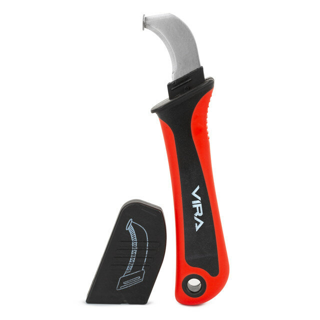 VIRA Нож монтерский с пяткой - инструмент для электромонтажа, кабелей и металла