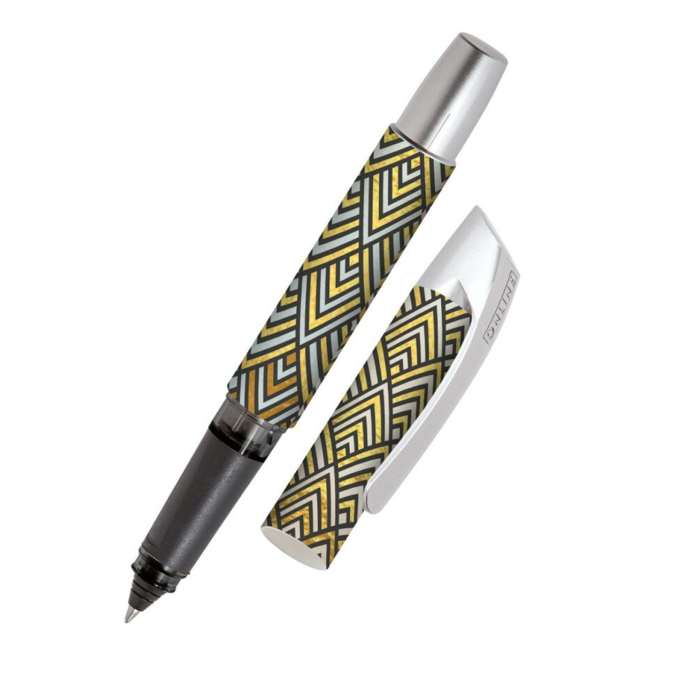 Online 61496/3D Ручка-роллер "Campus", принт "Золотые ромбы", 0.7 мм