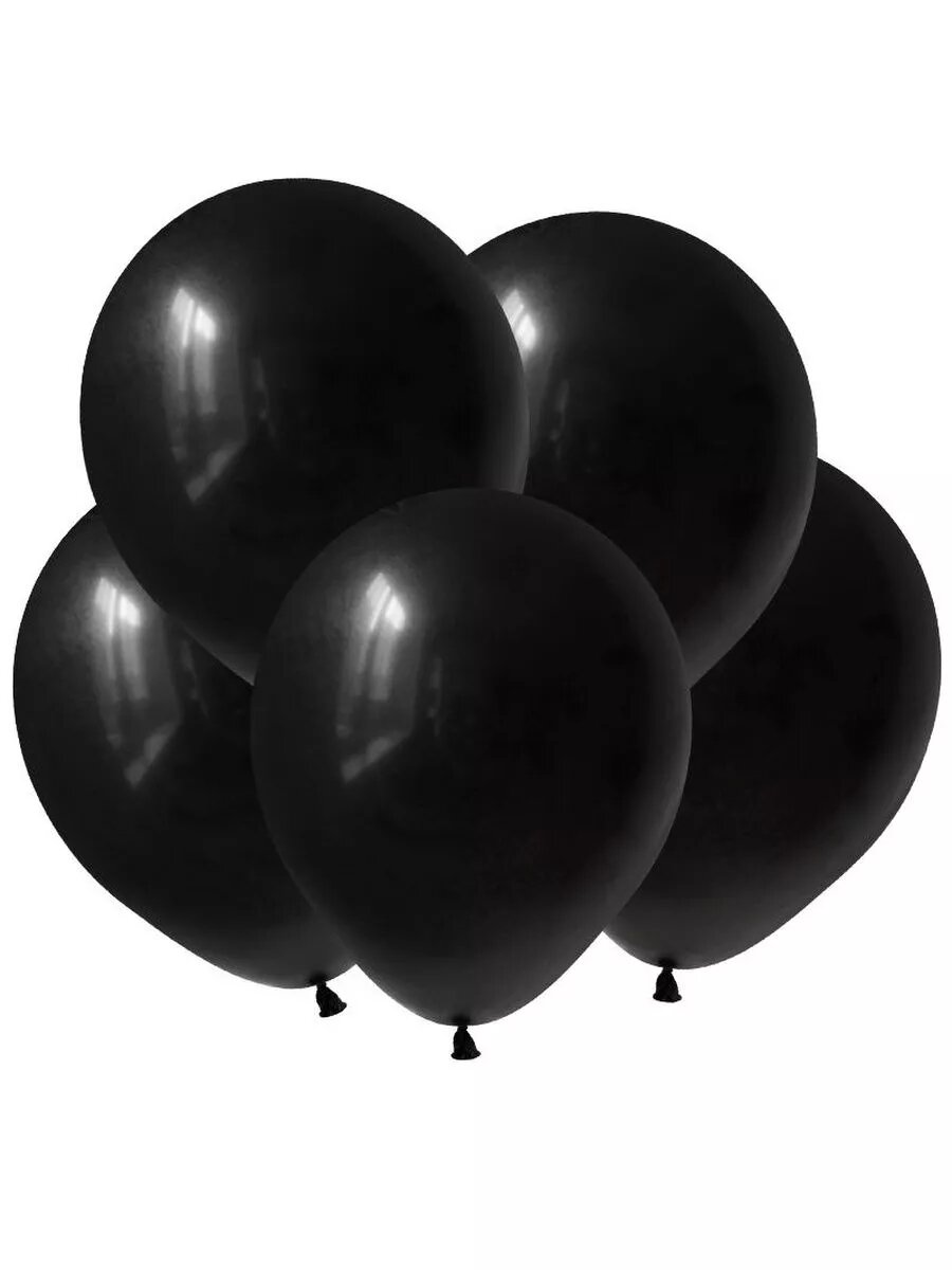 Черный, Пастель / Black, латексный шар (5"/12,5 см ) 100 шт. / Веселый праздник