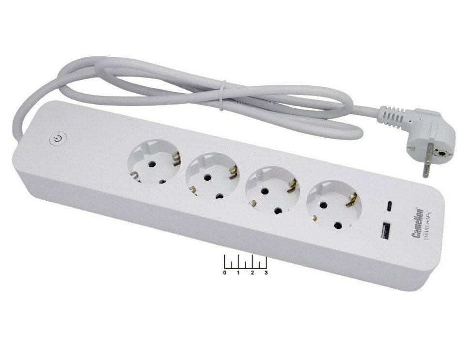 Удлинитель электрический 4/1.5м с землей с дистанционным управлением Wi-Fi (max-16A)