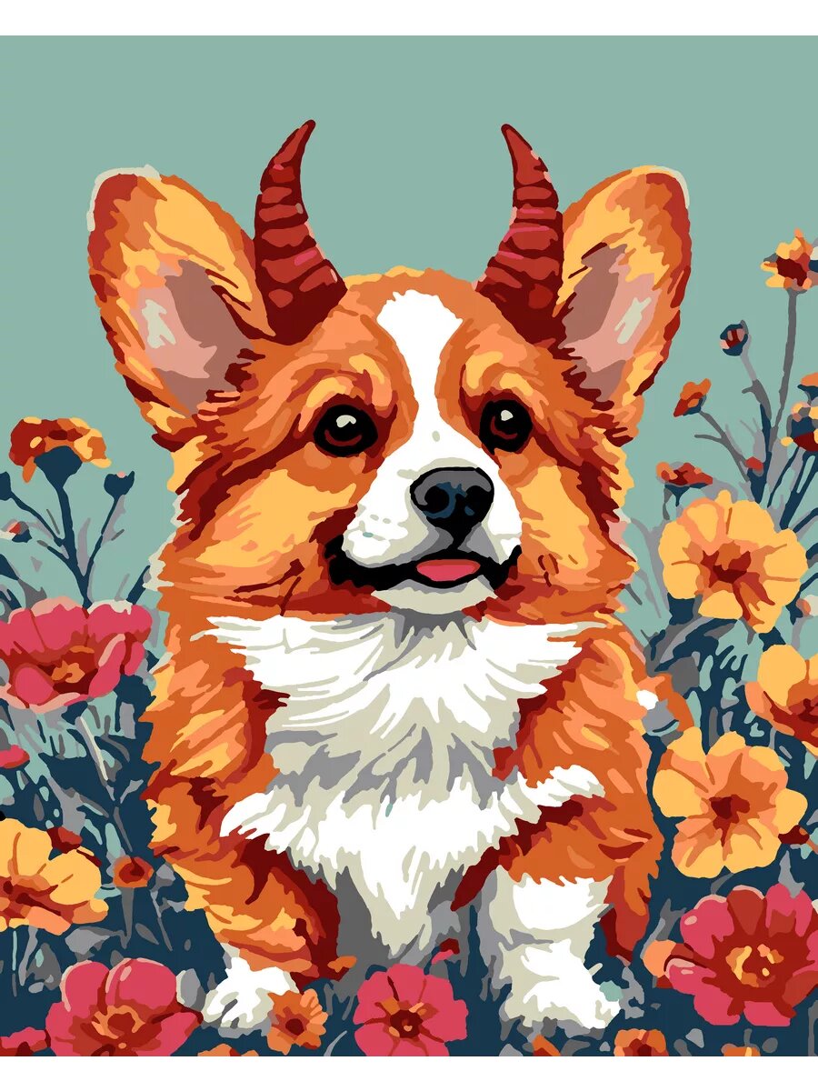 Картина по номерам Корги 40х50 см