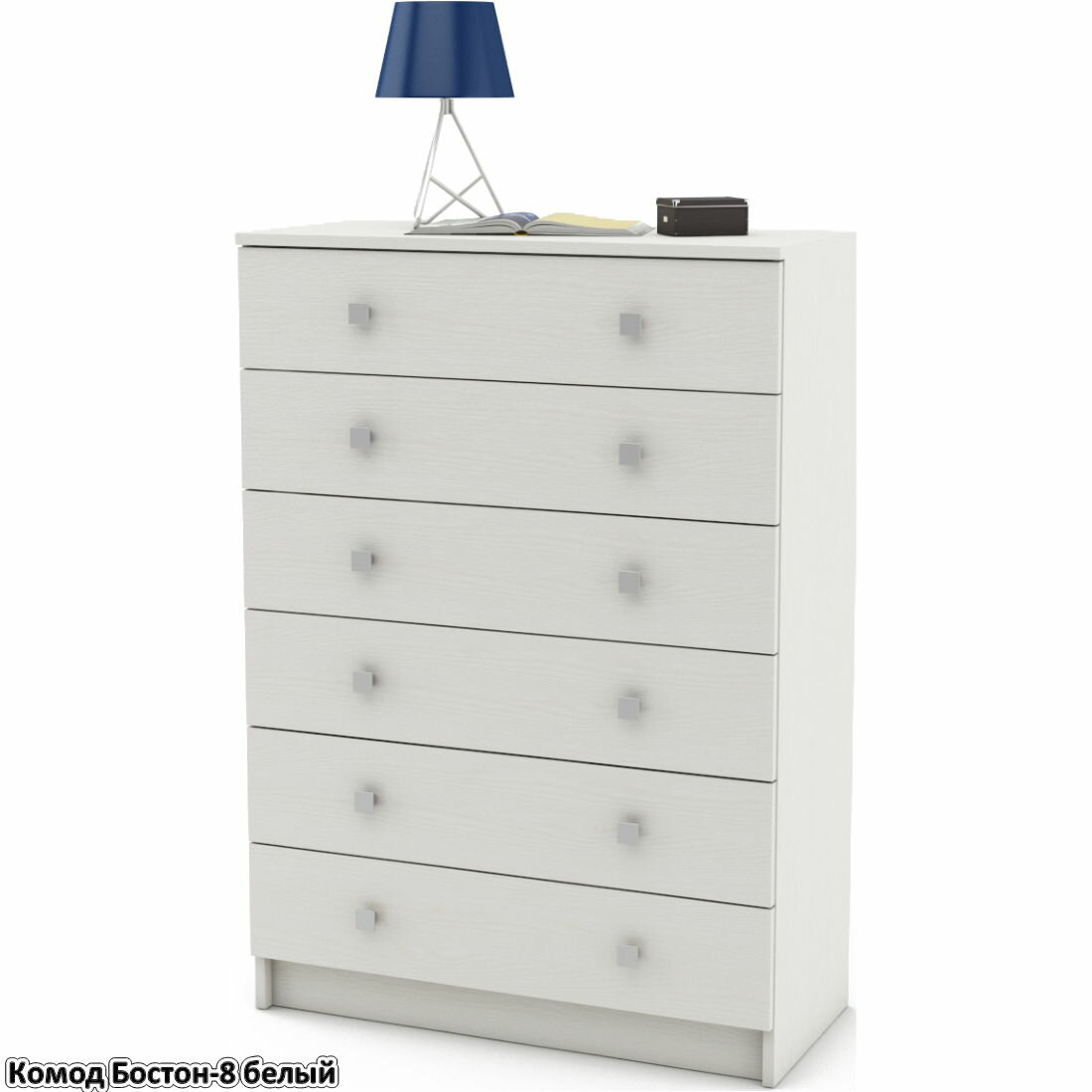 Комод Бостон-8 Белый, ЛДСП, МФ Владимир VMF, 80х114х38 см.