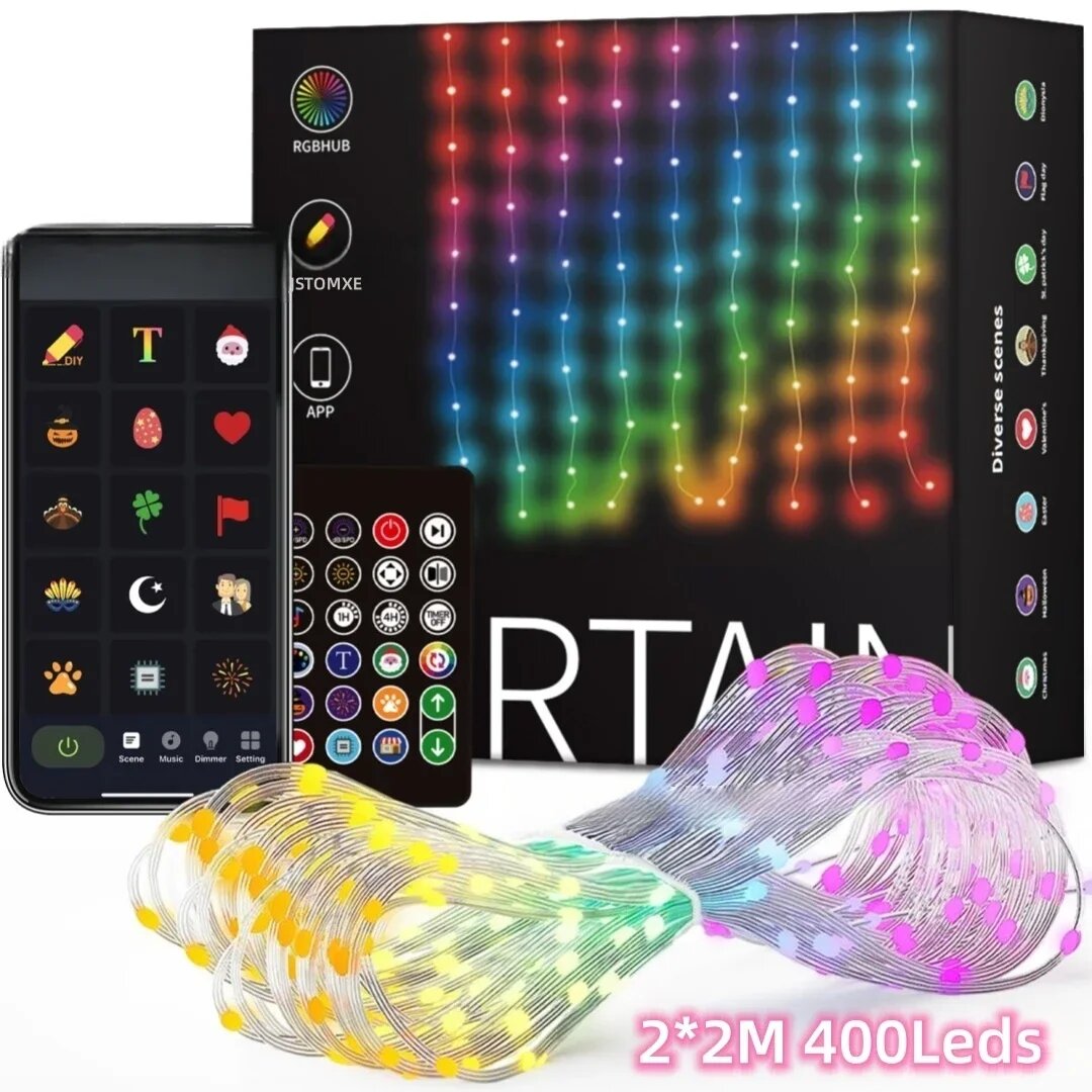 СAGE LU MEI светодиодные занавески 400LED RGB