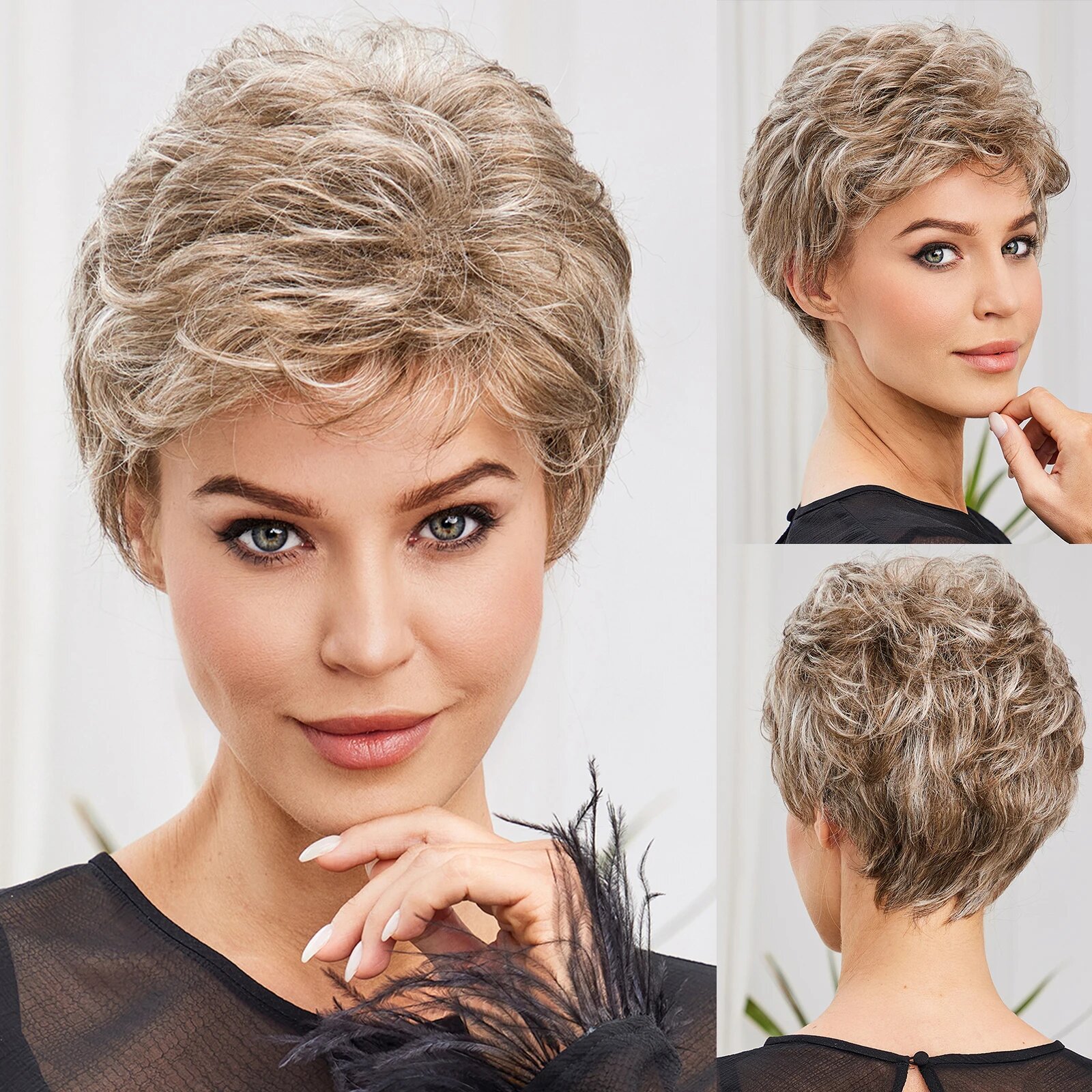 Парик пикси блонд SS9002