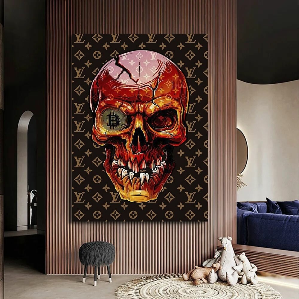 Картина с черепом, 20х30 см.