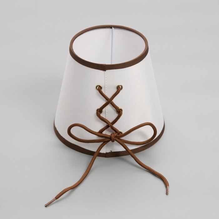 Абажур BayerLux, Е14, бело-шоколадный, 15×15×13 см