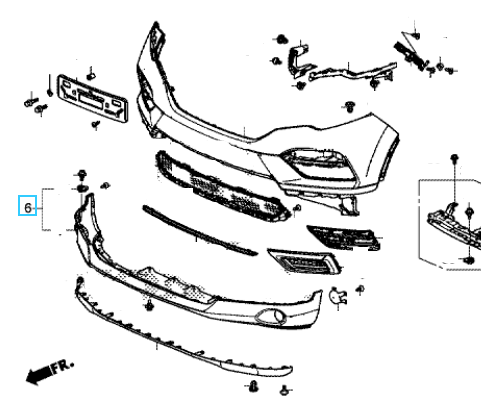 Отделка, низ передн. бампера (Оригинал)