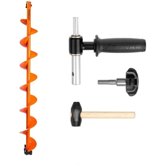 Комплект под мотобур Тонар MOTOSHTORM шнек 130R, адаптер АШ-02, молоточек (T-SMS130R-ASH-02)