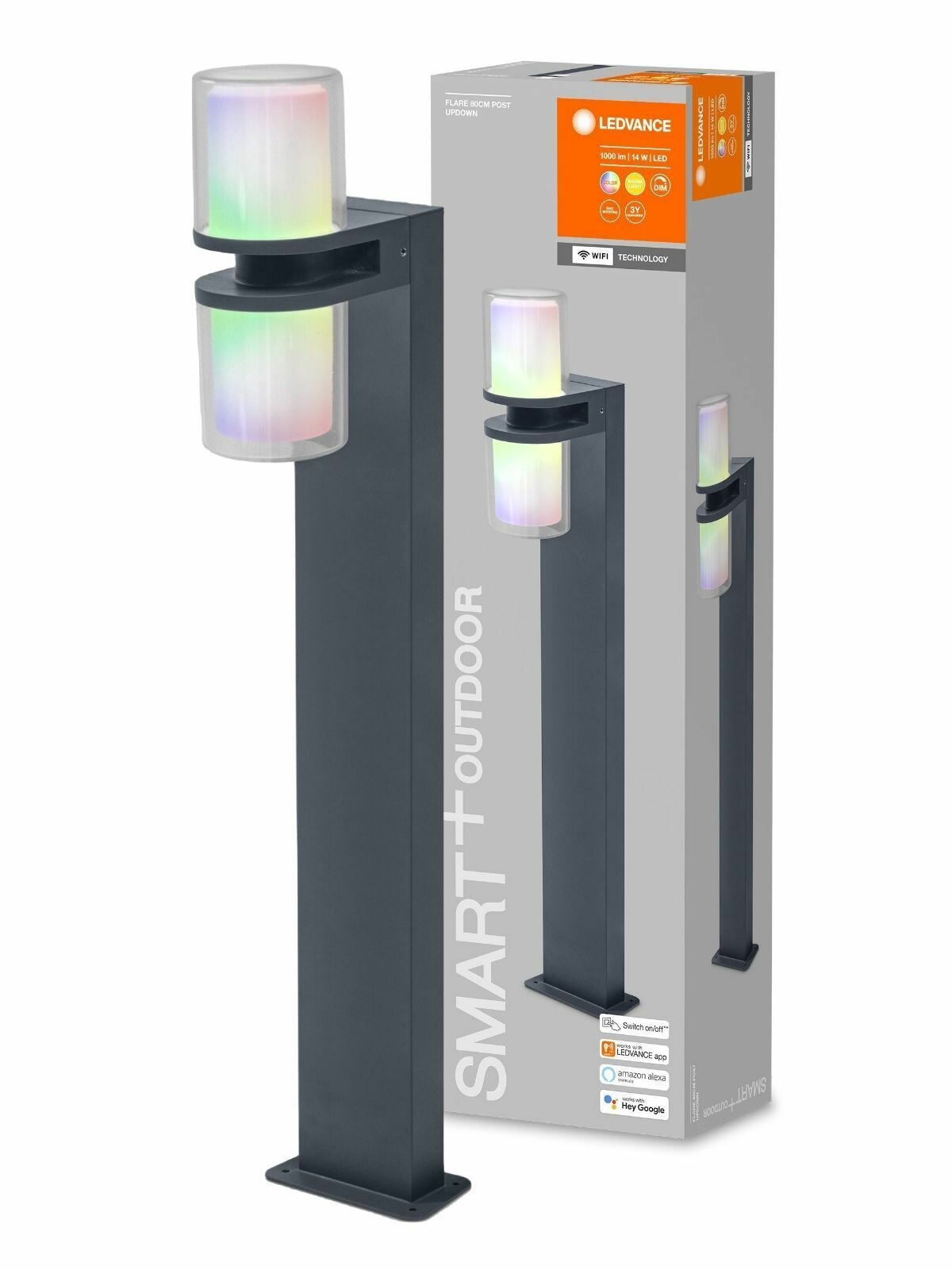 Умный уличный светильник LEDVANCE SMART+ Wifi Flare RGB+W, 14 Вт, 1000Лм, 3000К, IP44