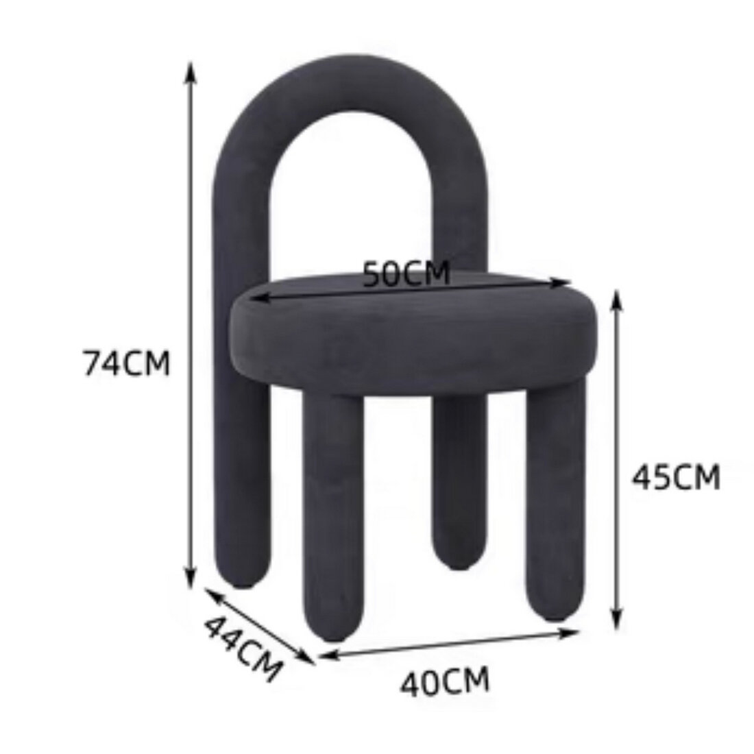 Мягкий стул Mios (темно-серый/ велюр)