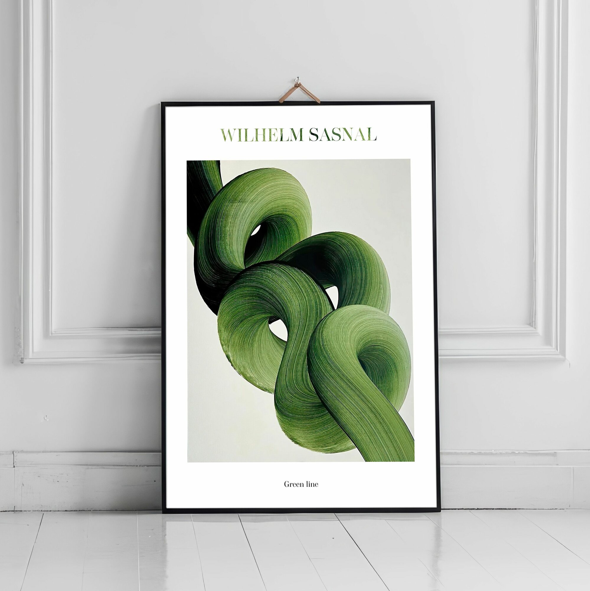Постер для интерьера современное искусство green line - 40х50