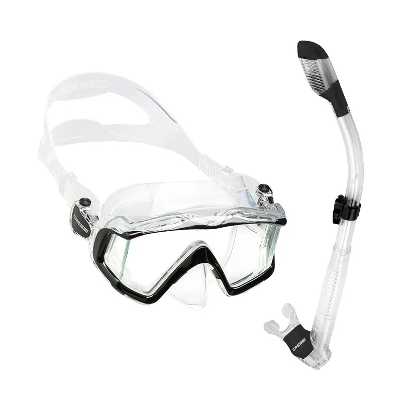 Cressi Pano3 Dry маска для дайвинга CLEAR BLACK
