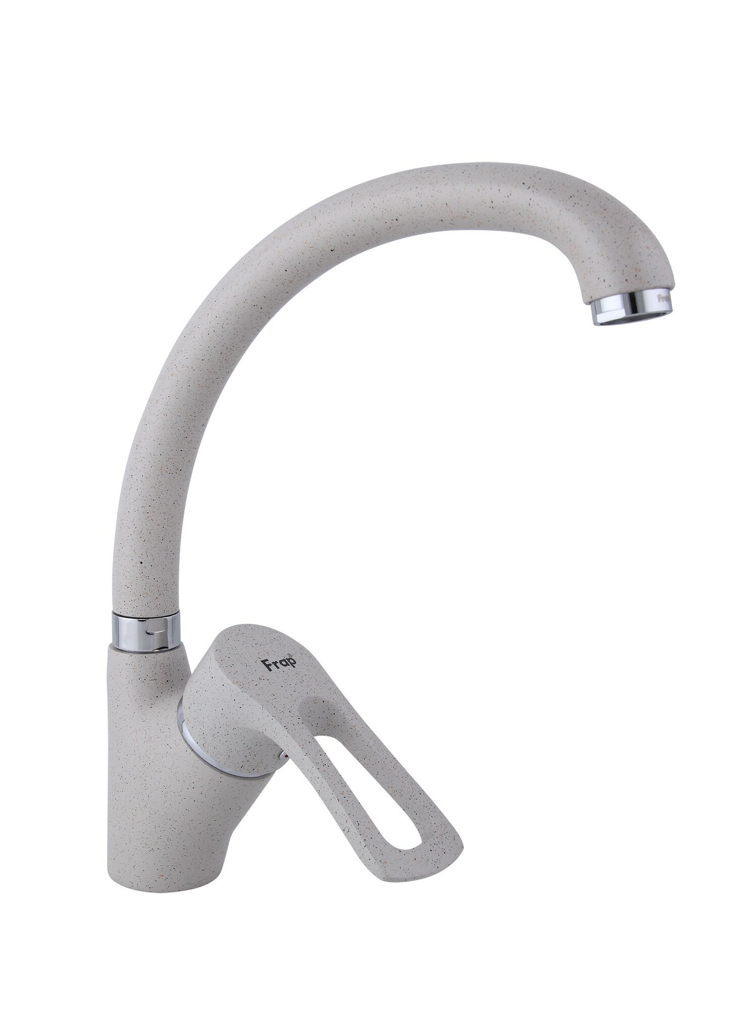 Смеситель для кухни (мойки) Frap F4166-10 бежевый, латунь, поворотный излив, управление рычажное