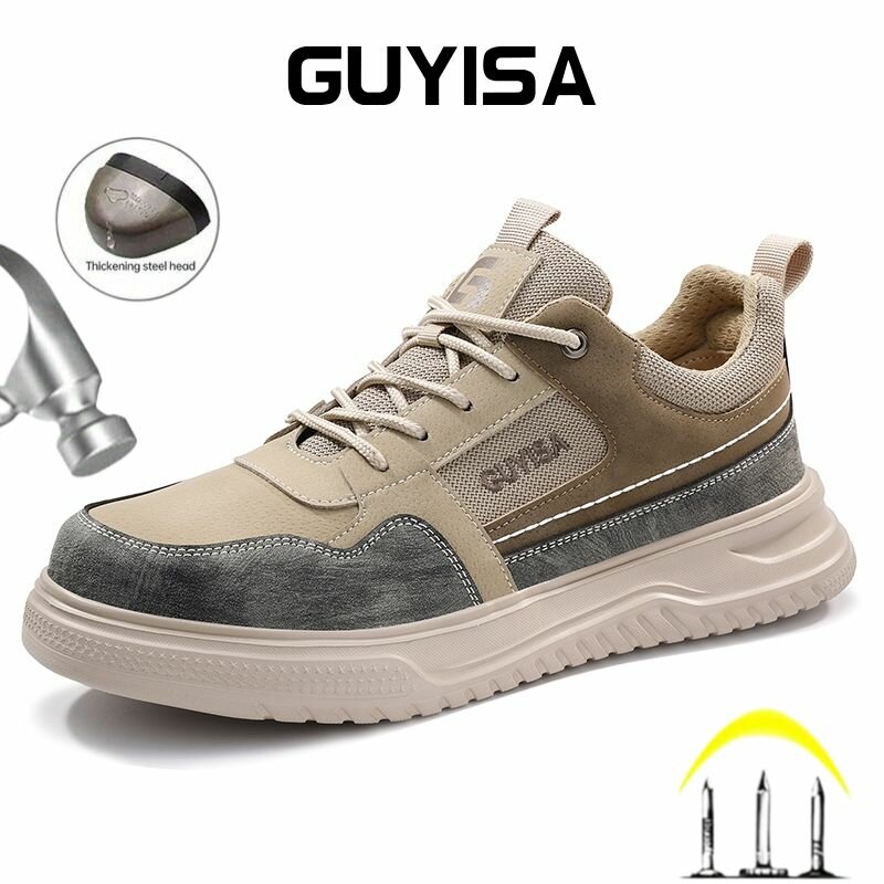 Мужская защитная обувь со стальным носком Рабочие ботинки с защитой от проколов