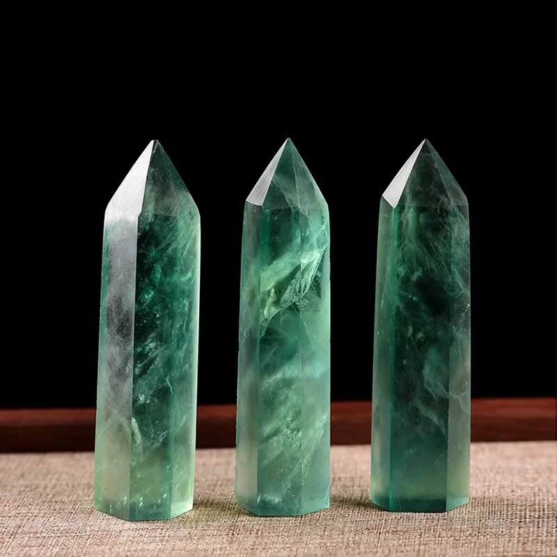 Точечная палочка из розового кварца и аметиста Изумрудный, 1pc Size 50-60mm, Green Fluorite