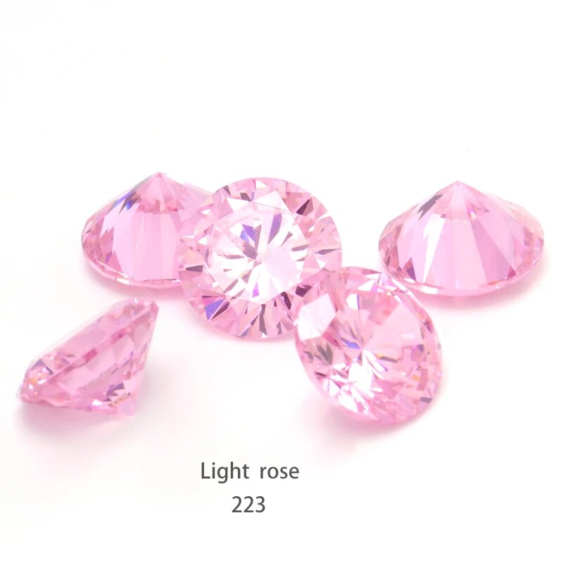 Циркон круглый 4-10 мм, PIPATIAN, для рукоделия Розовый, 6mm 50pcs, Light rose