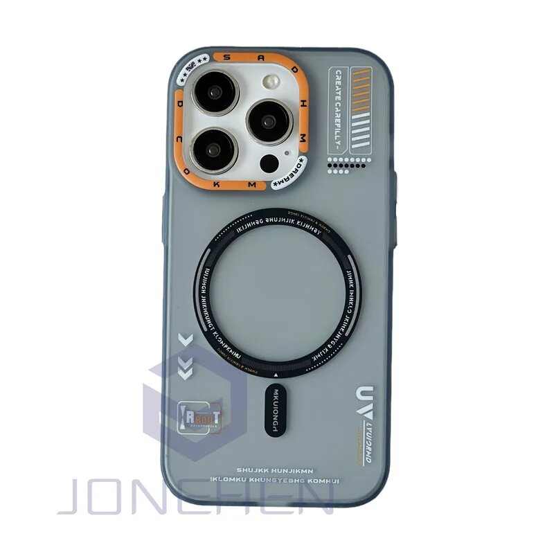 Модный противоударный силиконовый чехол-бампер с этикеткой для Gray M1 CC, For iPhone16 Pro Max