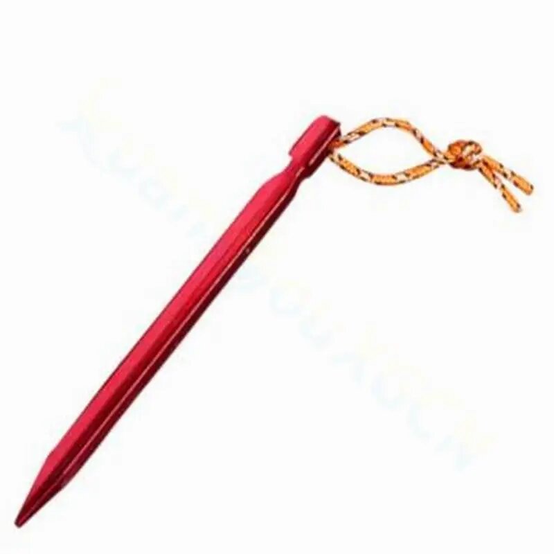 4 шт. алюминиевые колышки для палатки 18 см Бордовый, red with Rope