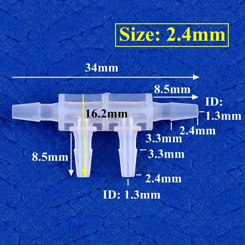 SgooHan Полипропиленовые боковые 4-ходовые разъемы для ирригационной системы 2.4mm, 50 Pieces