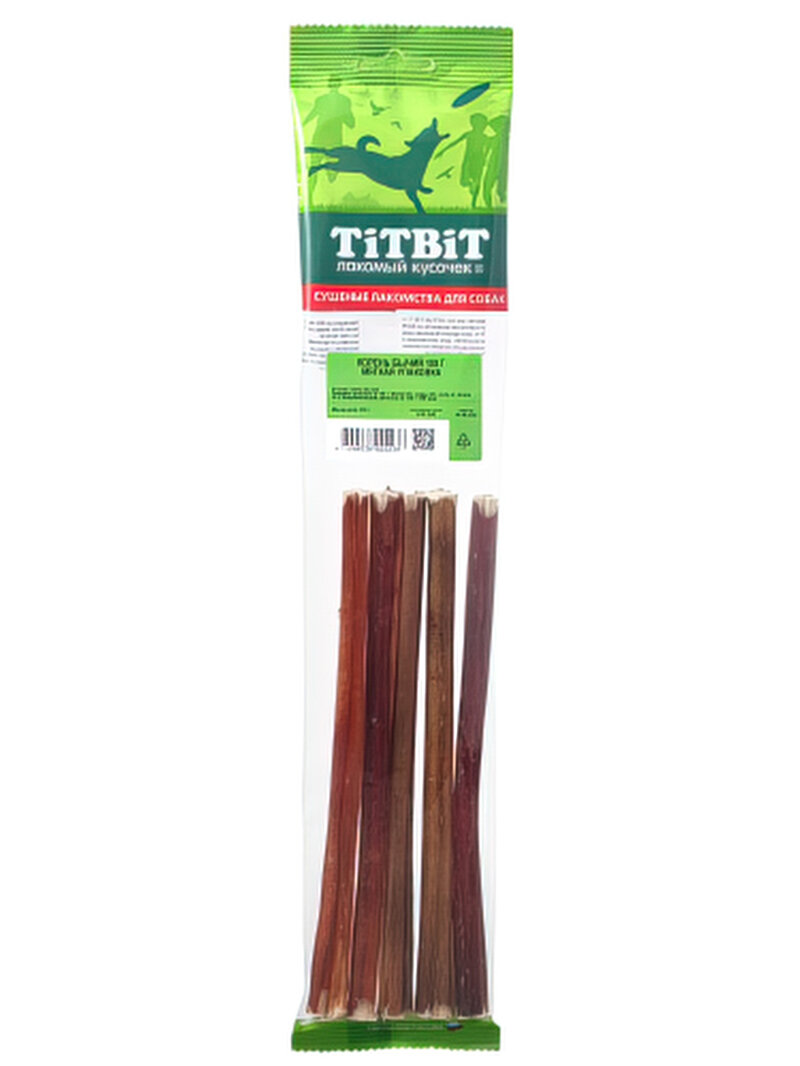 TiTBiT Лакомство для собак Корень бычий - мягкая упаковка, 100г 0.1 кг
