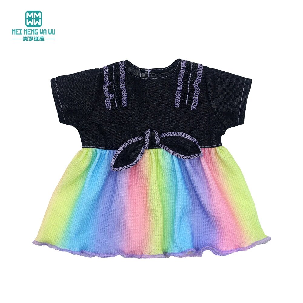 Футболка и юбка для кукол meimengwawu Черный, GC--12--19