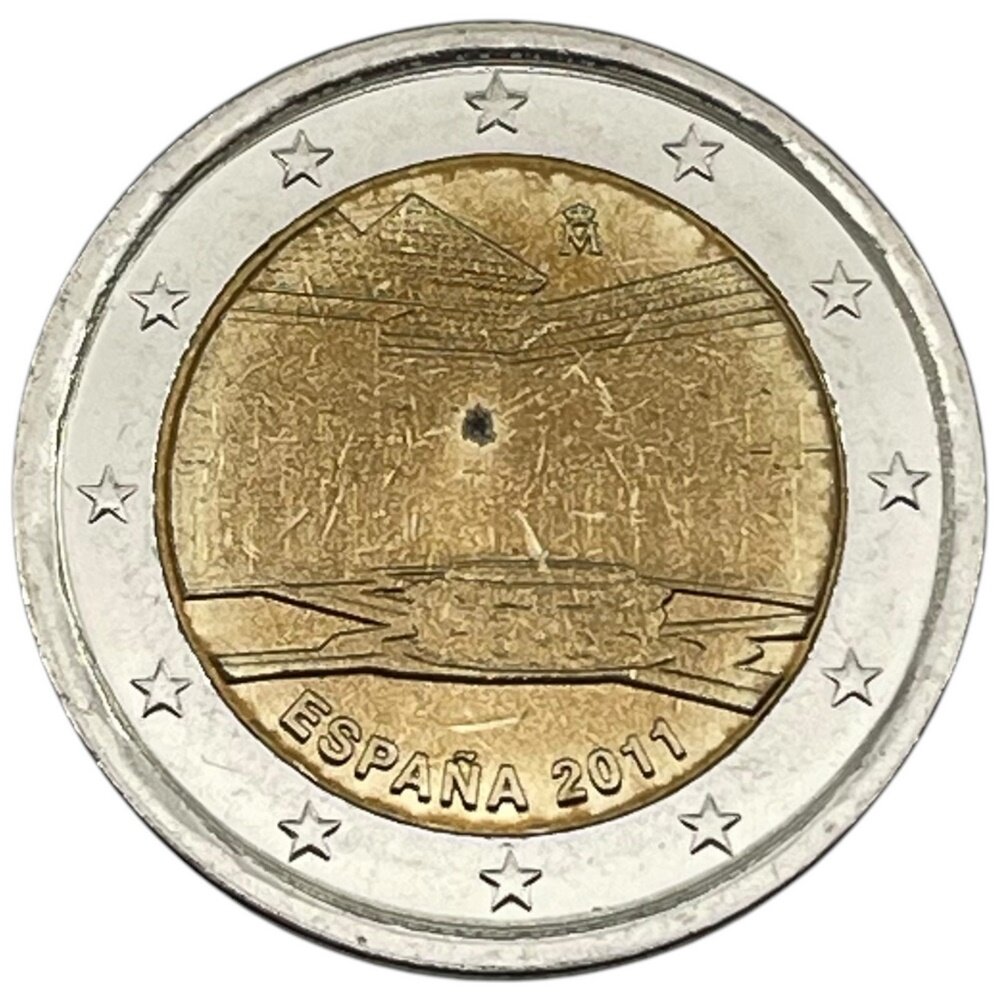 Испания 2 евро 2011 г. (Юнеско - Альгамбра, Хенералифе и Альбасин в городе Гранада)