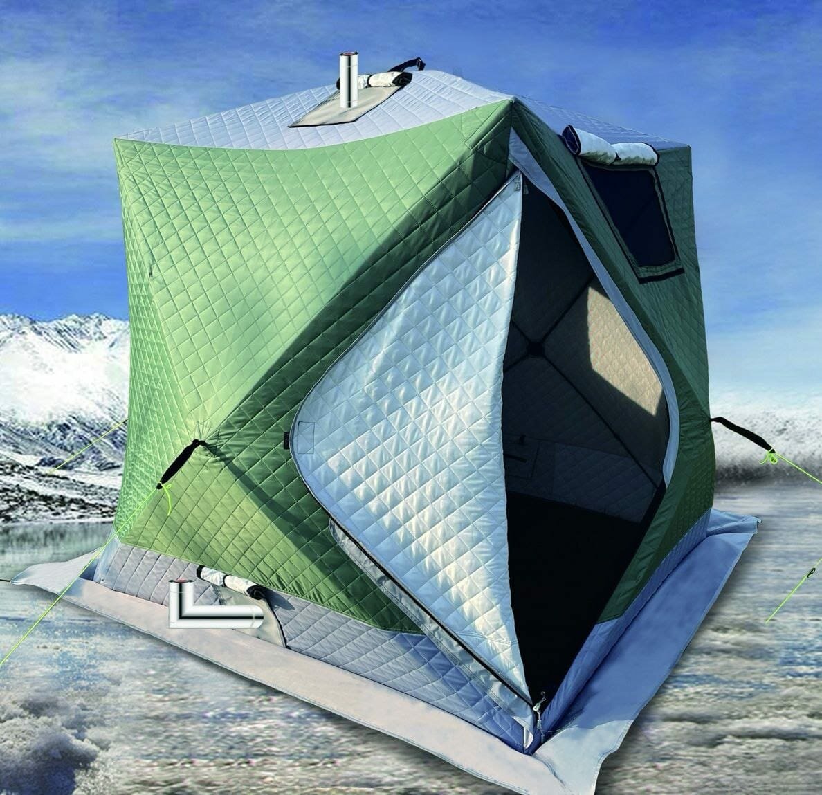 Мобильная баня /Палатка утепленная для рыбалки Terbo-Mir & Camping 2016 зимняя трёхслойная / садовый шатер