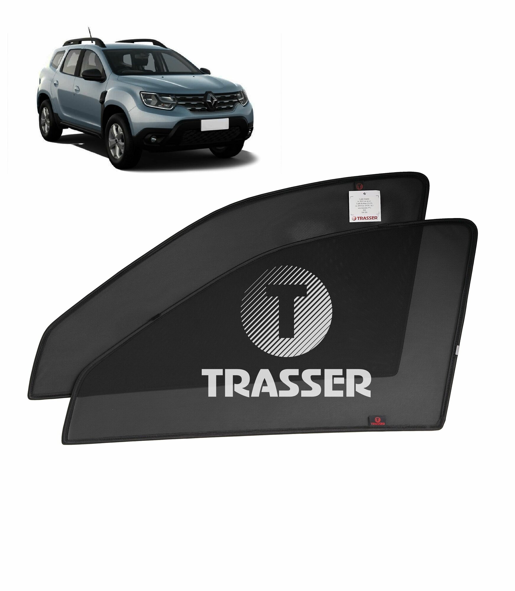 Каркасные шторки для Renault Duster (2) c 2020 г. по наст. время ( рено дастер ) на передние двери комплект стандарт