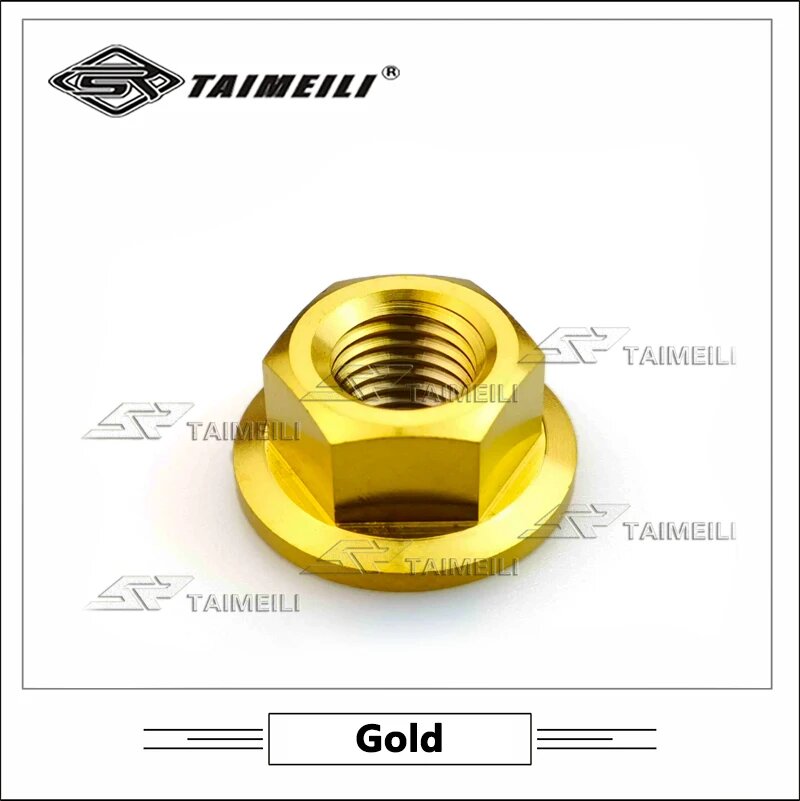 Гайки фланцевые TAIMEILI из титанового сплава M5 M6 M8 M10 M12 M14 М5 (постельное белье), Золотой