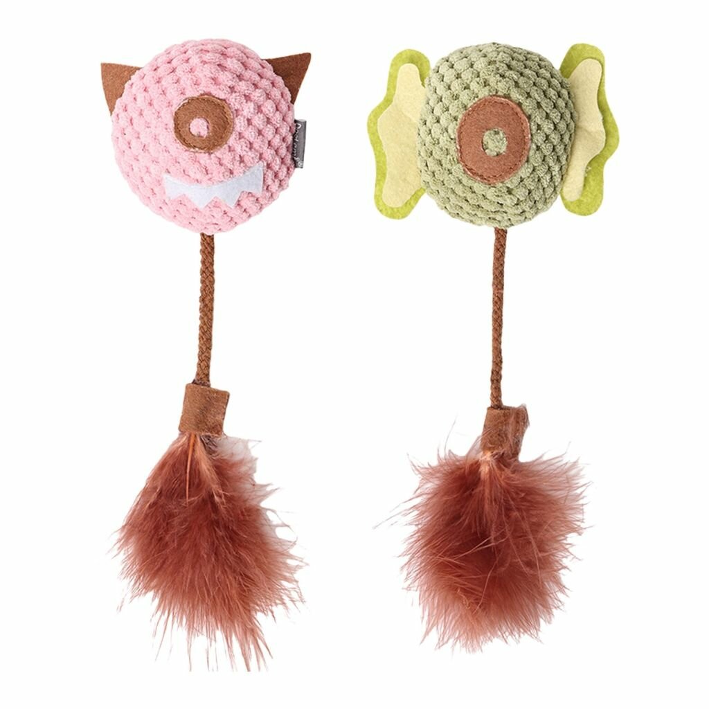 Кошачьи мяты на Хэллоуин для кошек, жевательная игрушка, забавные жевательные упражнения прорезывания зубов, упражнения, пернатые кошачьи