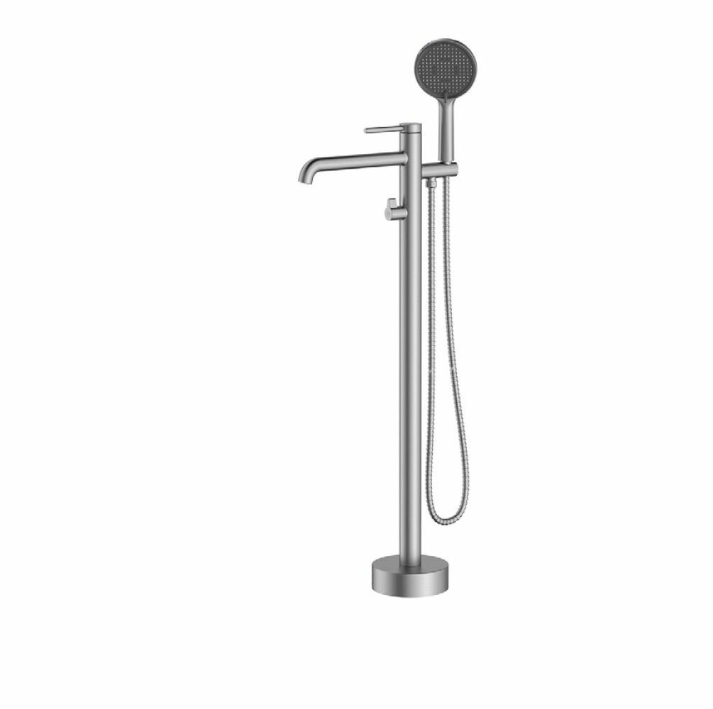 Напольный смеситель для ванны Gappo G3006-9, оружейная сталь