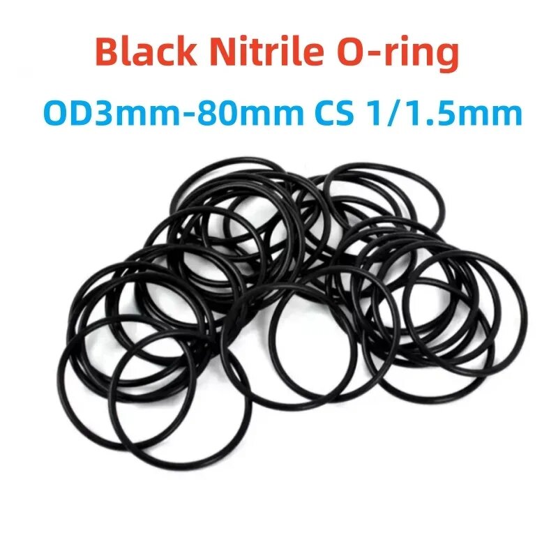Черные нитриловые уплотнительные кольца OD 3-80 мм OD 30mm-10pcs, 1.5mm