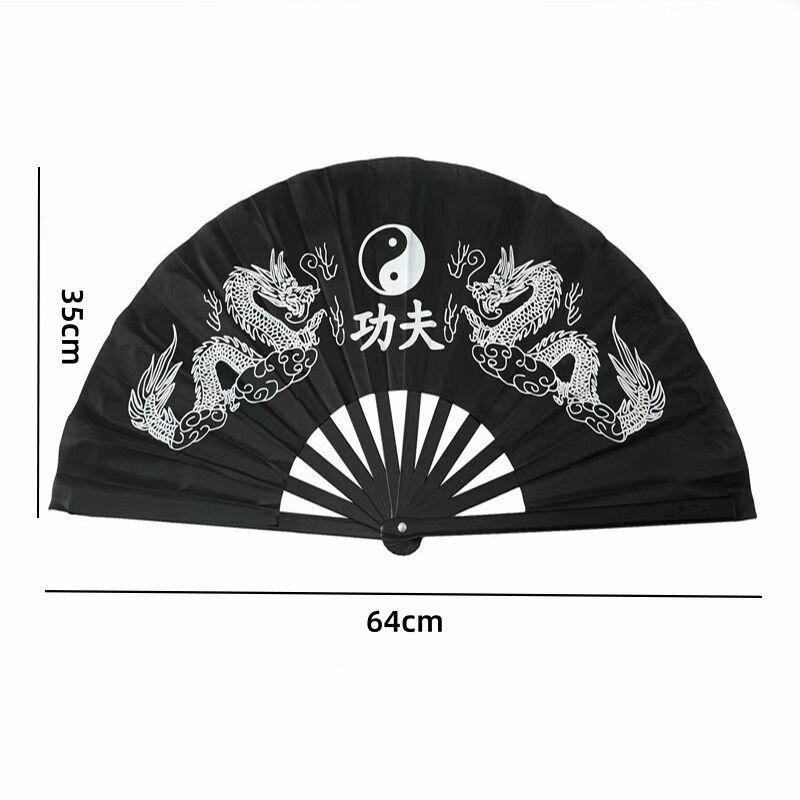 Черный складной веер, китайский культурный складной веер кунг-фу, 1 шт.