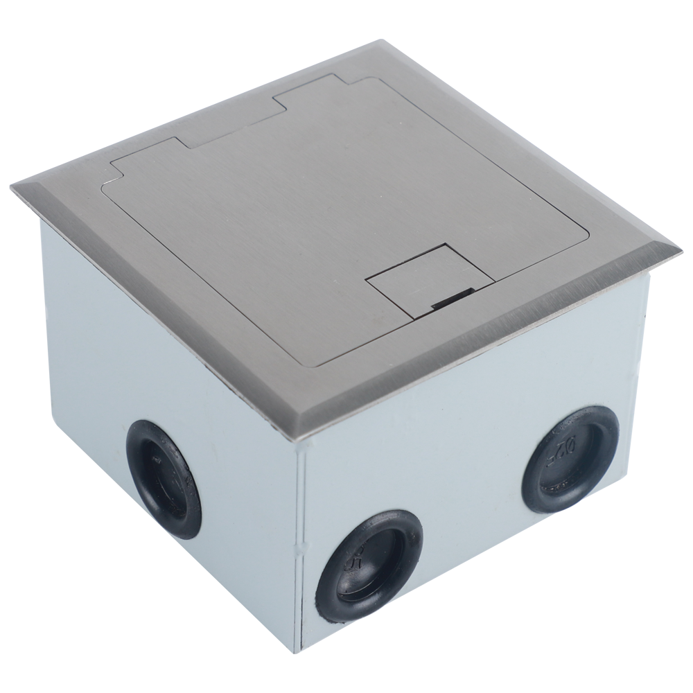 Лючок для установки 1 модуля 45х45мм и 1 модуля 22,5х45мм, IP65, квадратный, с квадратой крышкой, цвет нерж. сталь, Donel