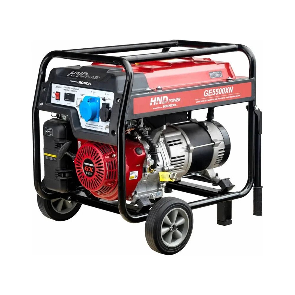 Бензиновый генератор HND GE 5500 XN с двигателем Honda GE5500XN, 5,5 кВ, удобной