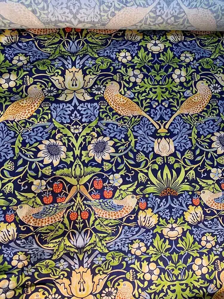 FABILL Ткань Strawberry Thief Birds 100%Хлопок 0.5х1.1 м X 4