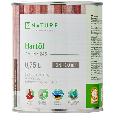 Твердое масло Gnature 245 Hartol для дерева, для внутренних работ, бесцветный 0,75л