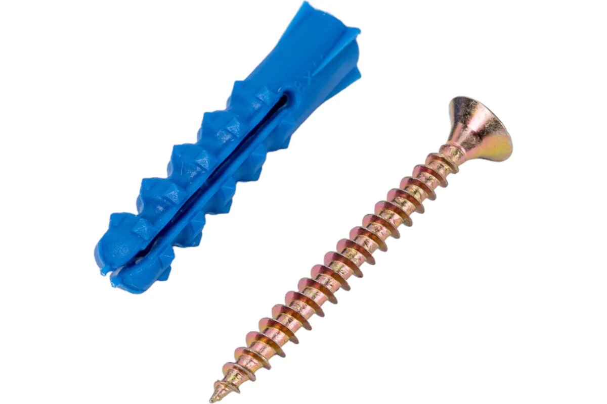 VIPкрепеж Набор крепления плинтусов 8/40 дюбель ёжик 15 шт/15 шт 23906 для фиксации