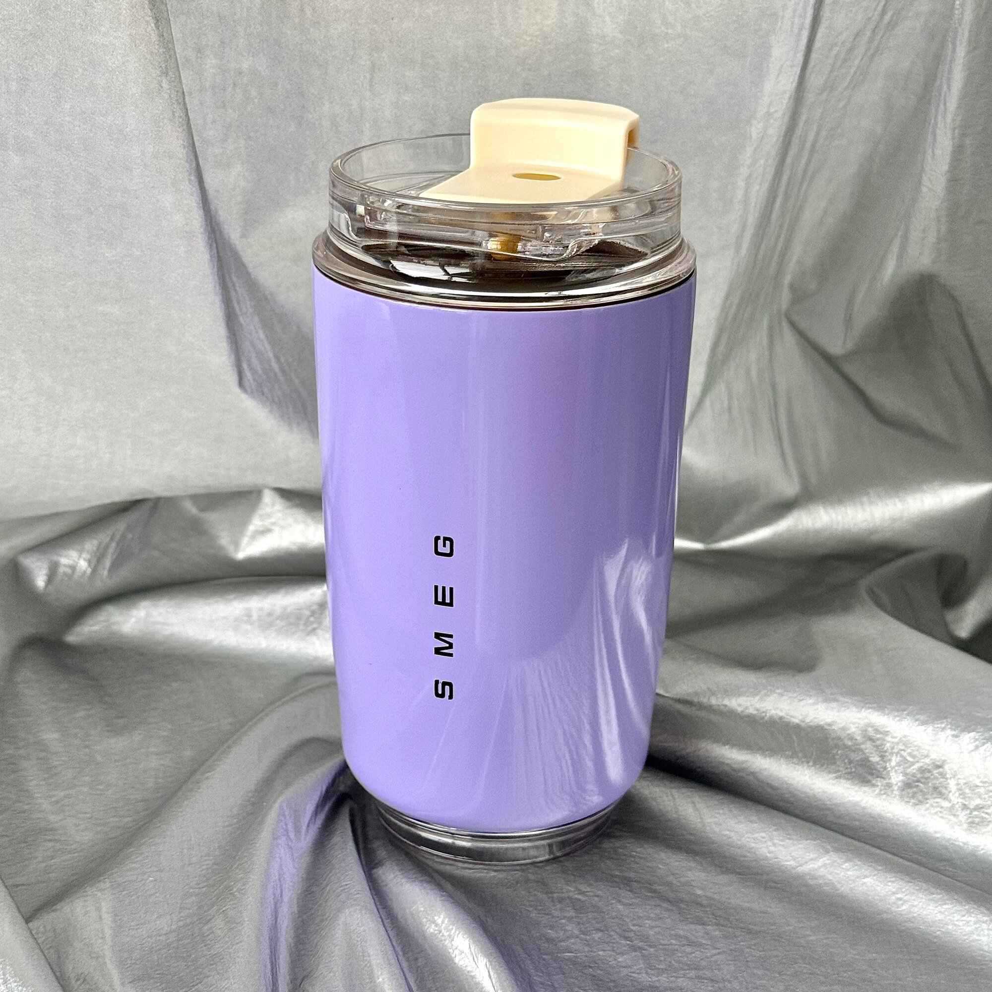 Термокружка "Smeg", нержавеющая сталь, пластик, 240 мл, вакуумная, цвет лавандовый