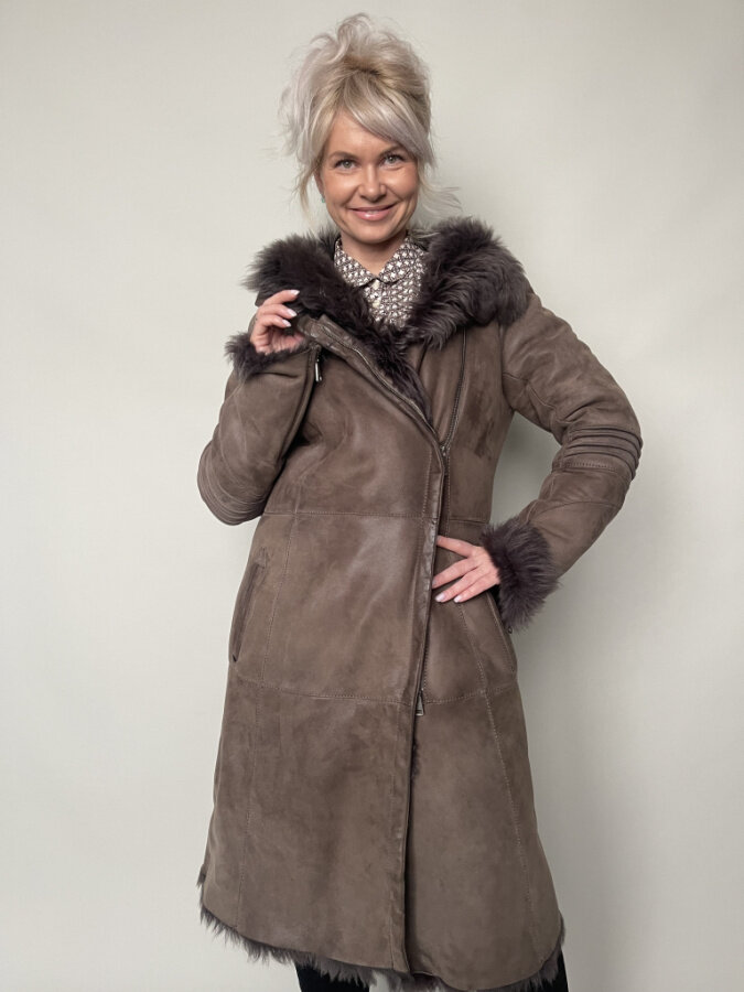 Дубленка женская Тоскана тм OTTO застежка молния р.44-46 /12264/