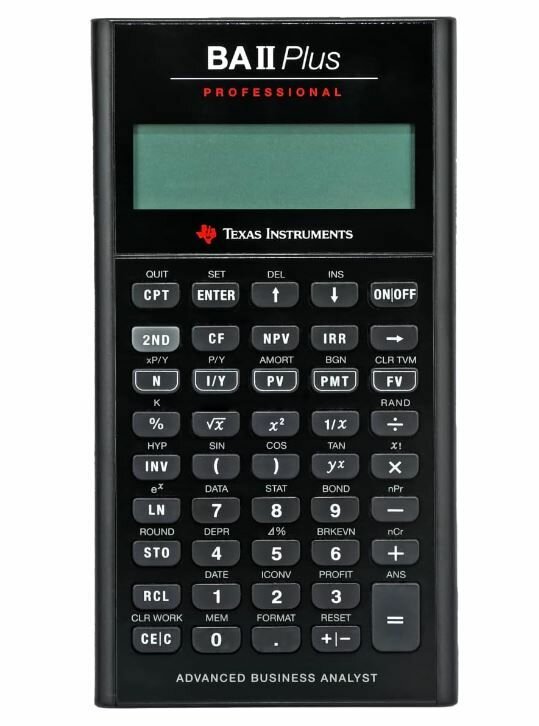 Калькулятор финансовый TEXAS INSTRUMENTS TI BA II PLUS PROFESSIONAL