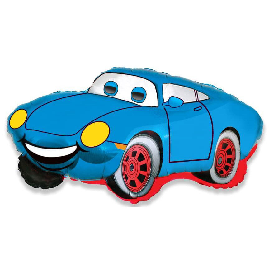 Воздушный шар из фольги. Фигура. Гоночная машина, синий (32'/81 см, ESP)